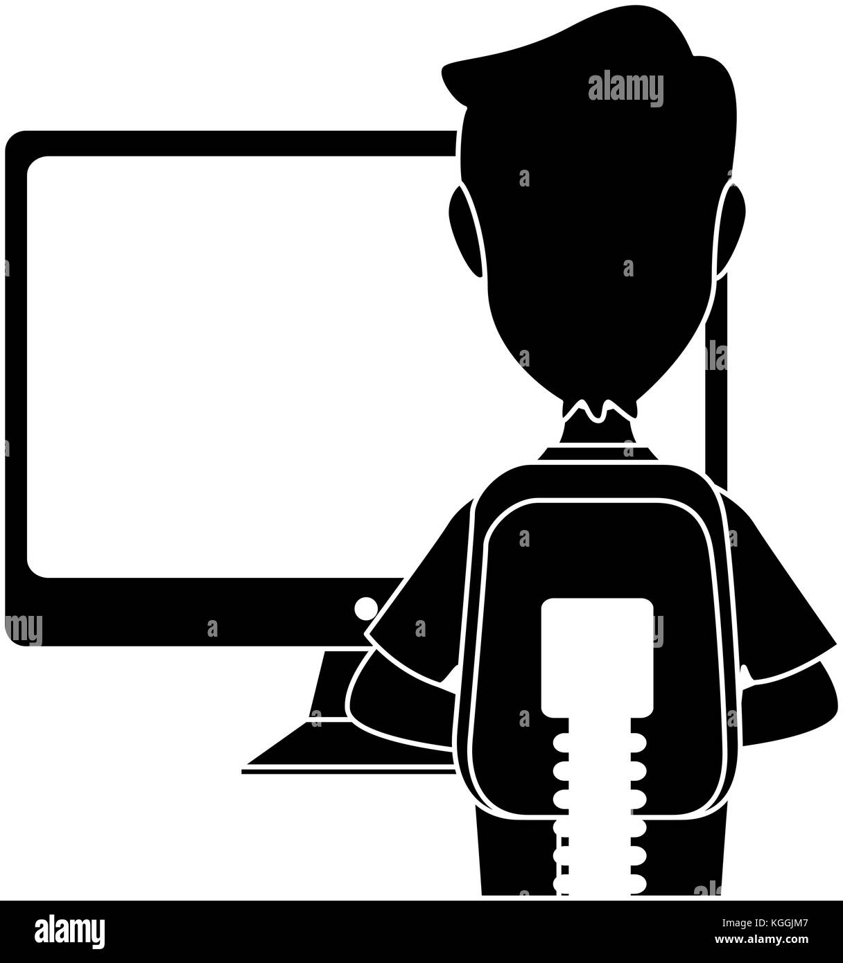 desktop computer with user vector illustration design Stock Vector ...