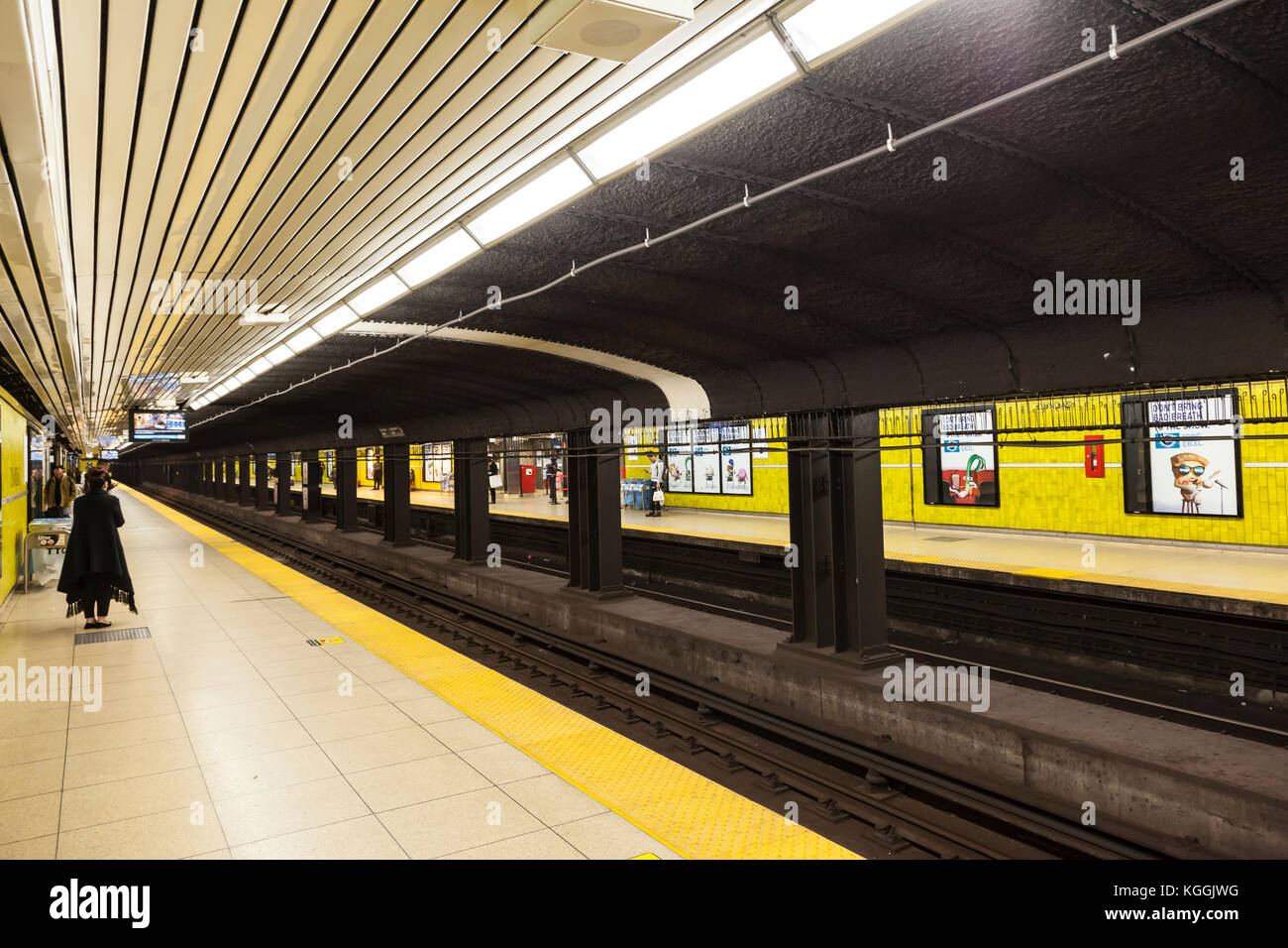 Toronto, Canada - Oct 11, 2017: Platform of a subway station in the ...