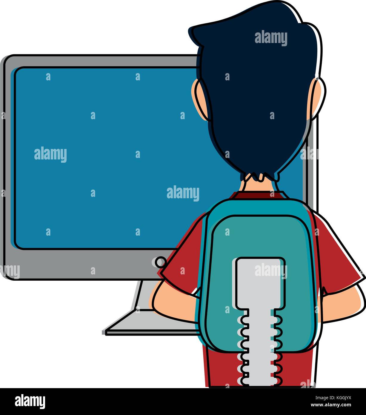 desktop computer with user vector illustration design Stock Vector ...