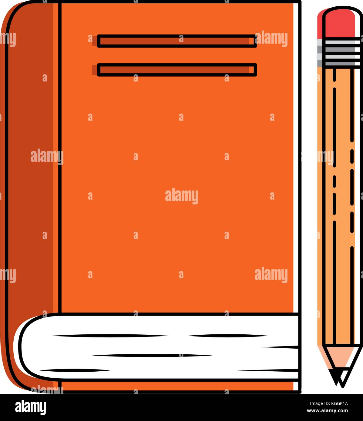 text book with pencil vector illustration design Stock Vector Image ...