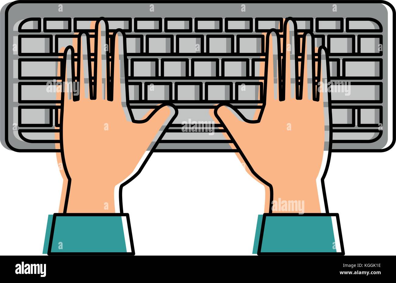 hands human with keyboard vector illustration design Stock Vector Image ...
