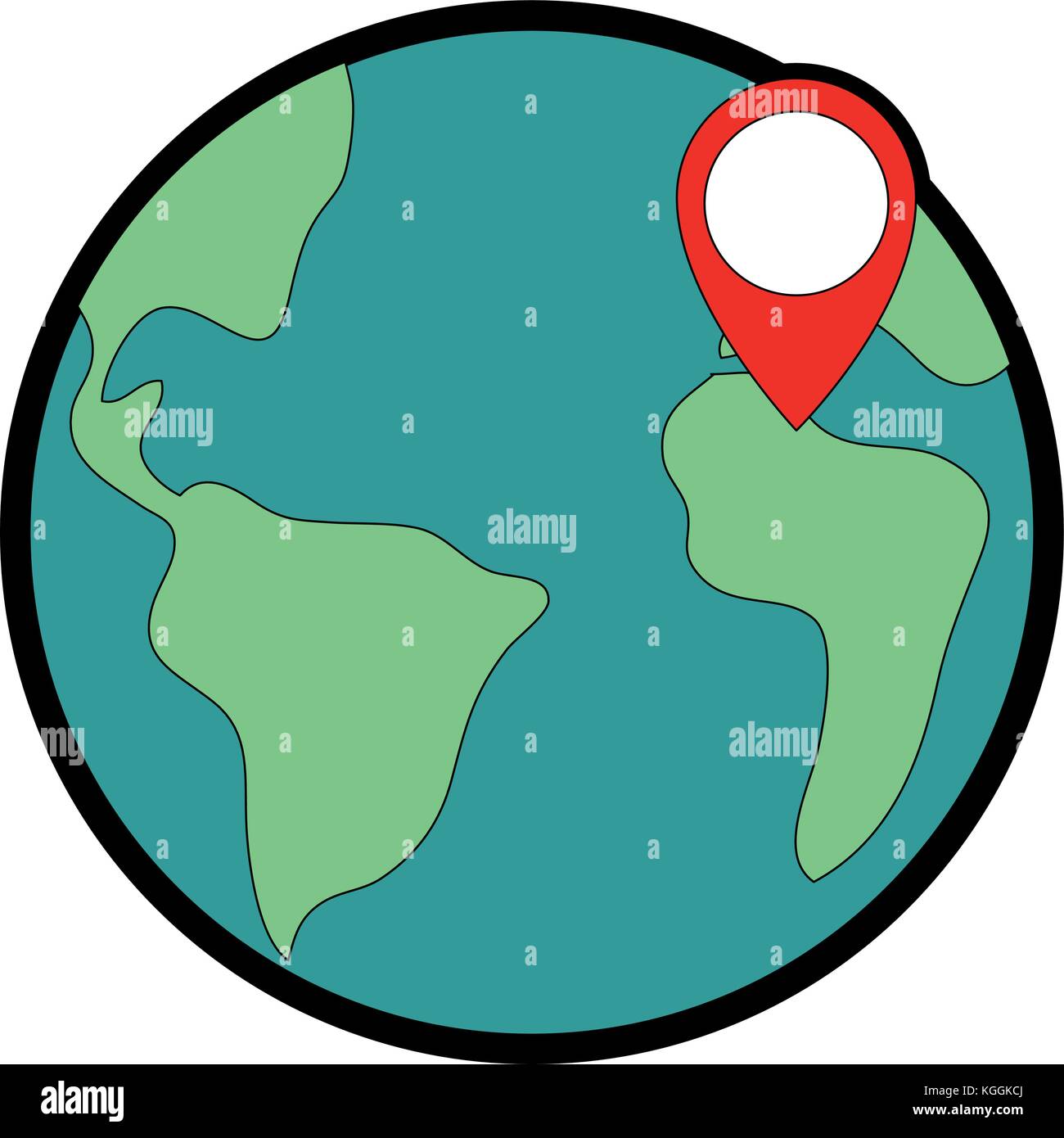 world planet earth with pin pointer vector illustration design Stock Vector Image & Art - Alamy
