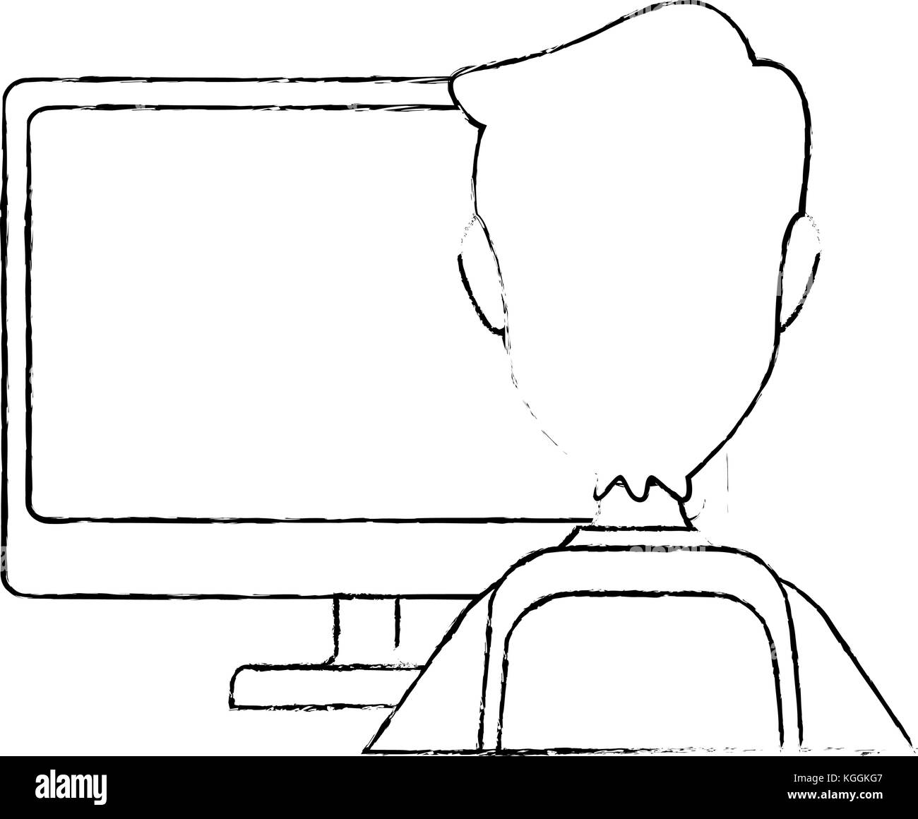 desktop computer with user vector illustration design Stock Vector ...