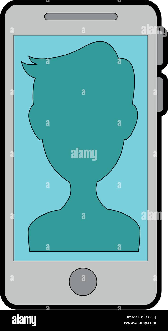 smartphone device with user vector illustration design Stock Vector ...