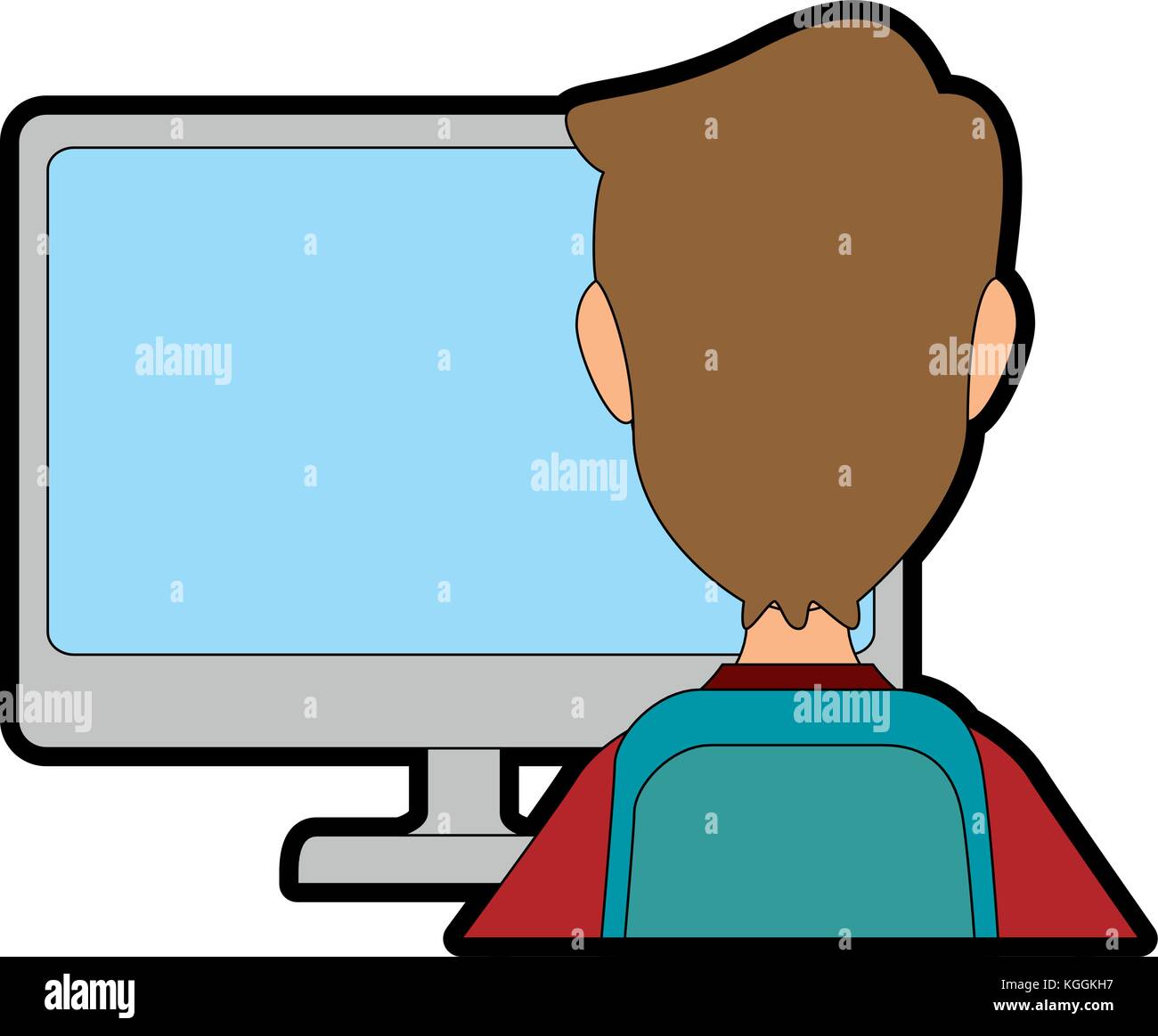 desktop computer with user vector illustration design Stock Vector ...