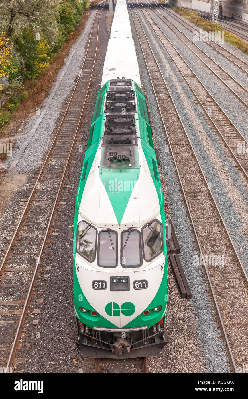 Toronto, Canada - Oct 11, 2017: Go Transit train leaving the city of ...