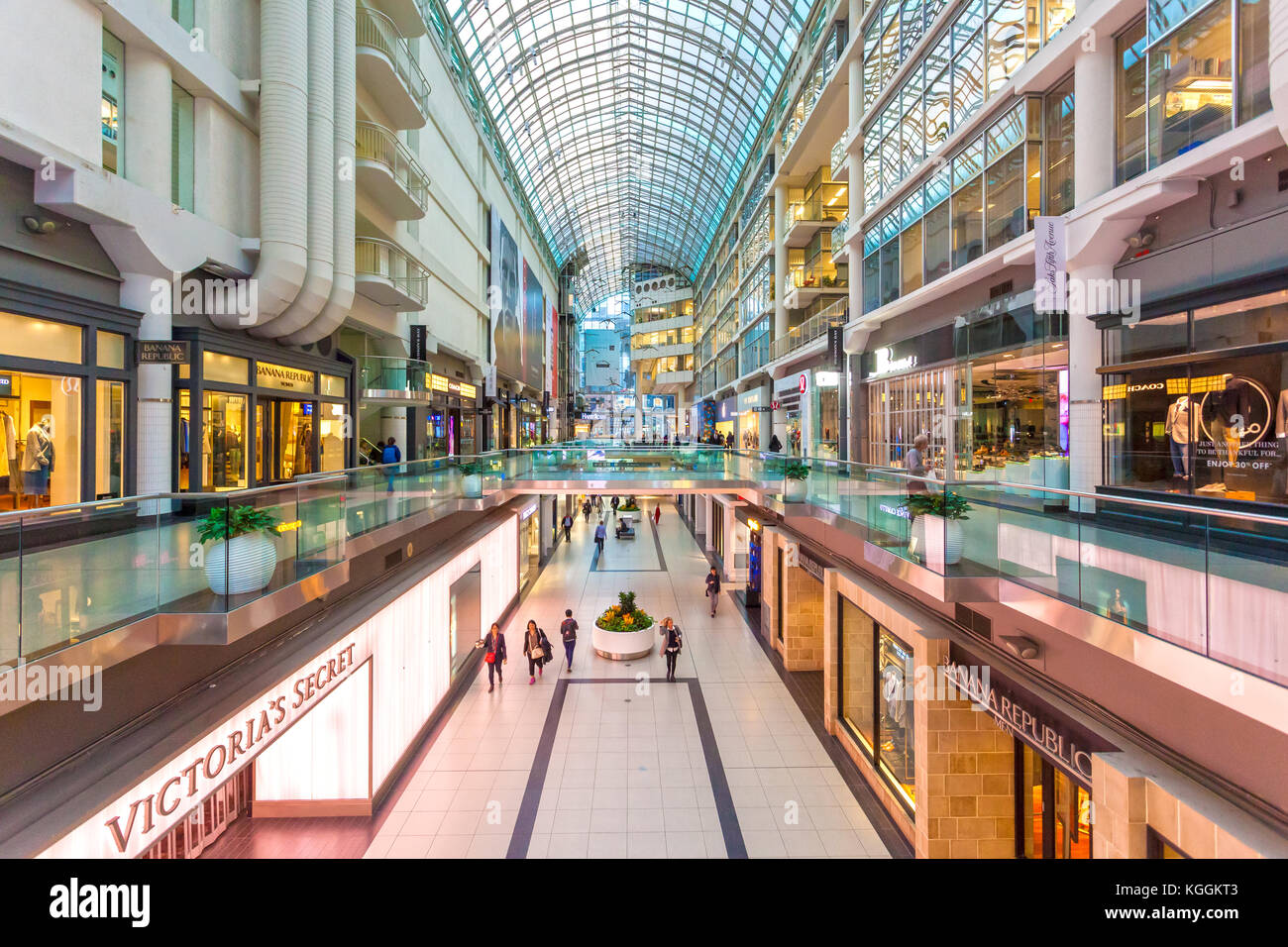 Toronto, Canada - Oct 11, 2017: Interior of the Eaton Centre mall in ...
