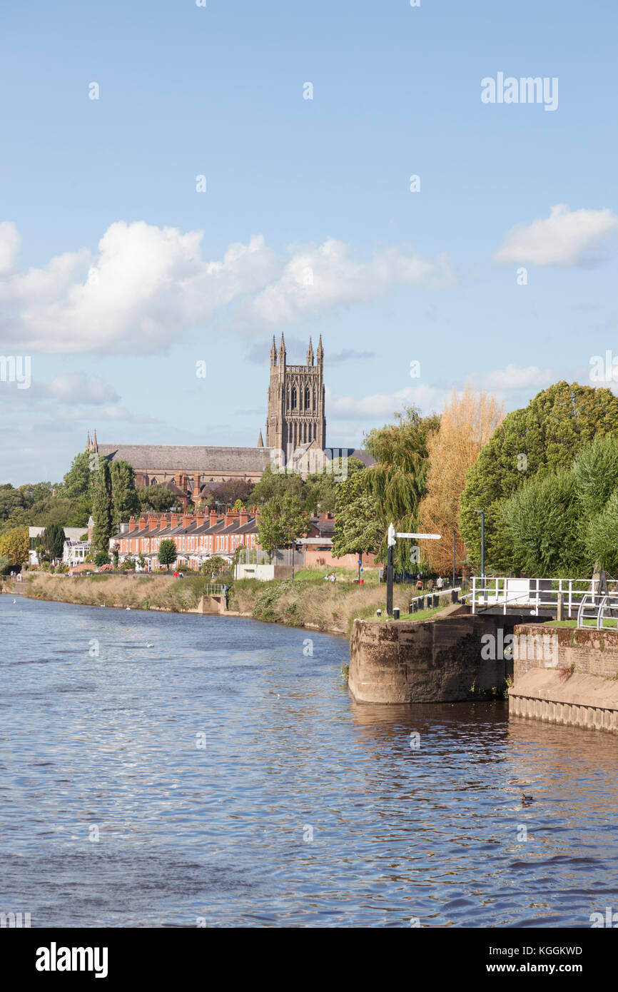 The River Severn at Worcester and the entrance to the Worcester ...