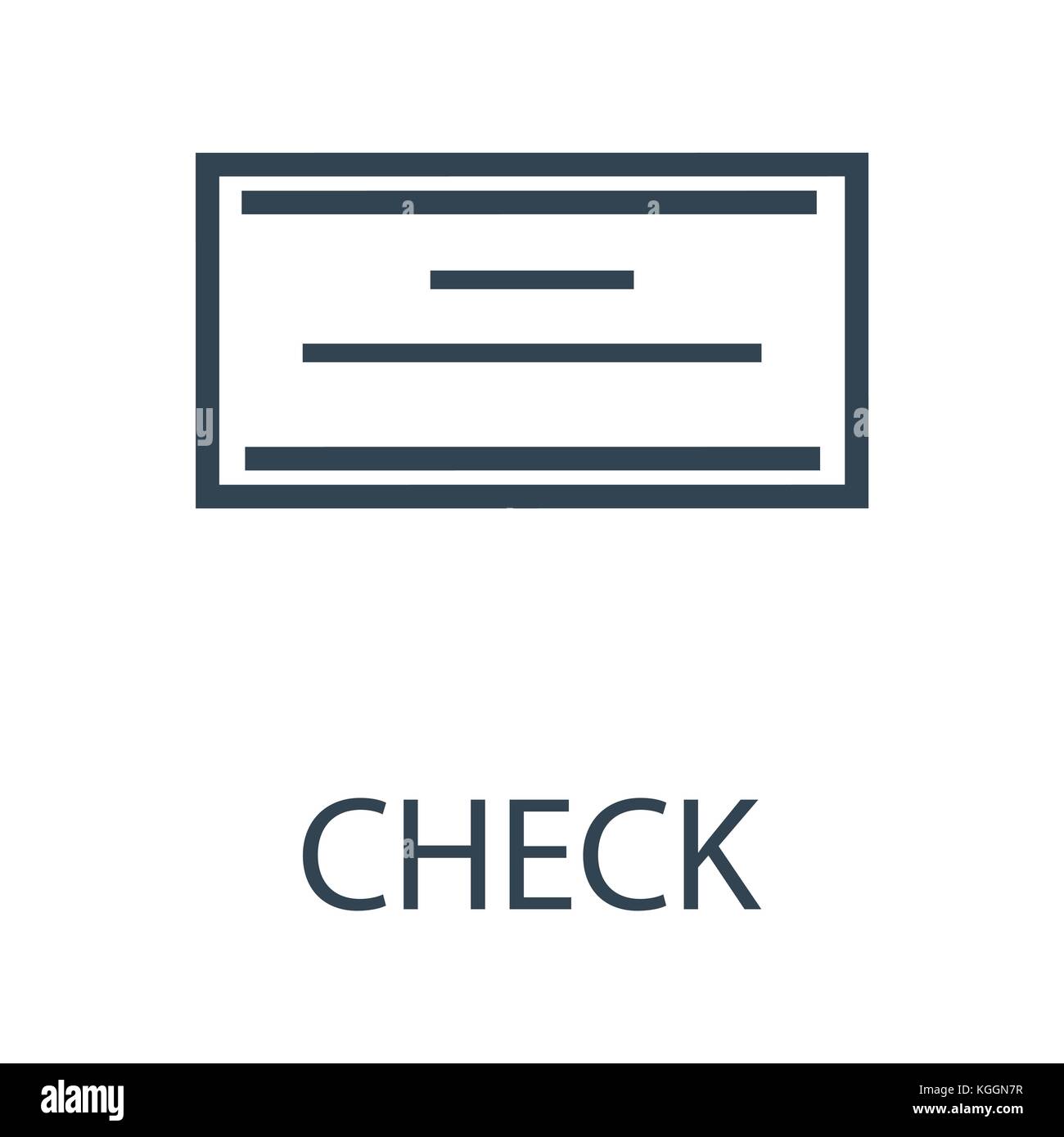 Vector illustration line, outline drawing check web icon isolated on ...