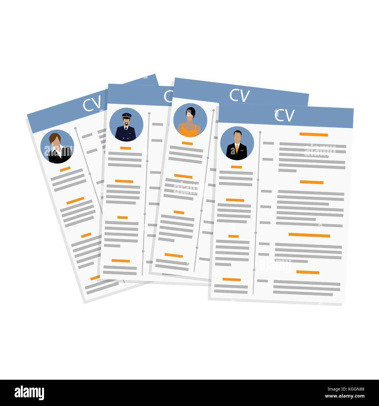 Vector illustration job competition, searching, interview concept with ...