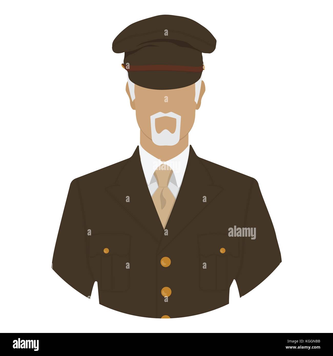 Vector illustration of veteran soldier, commander, major or general in ...