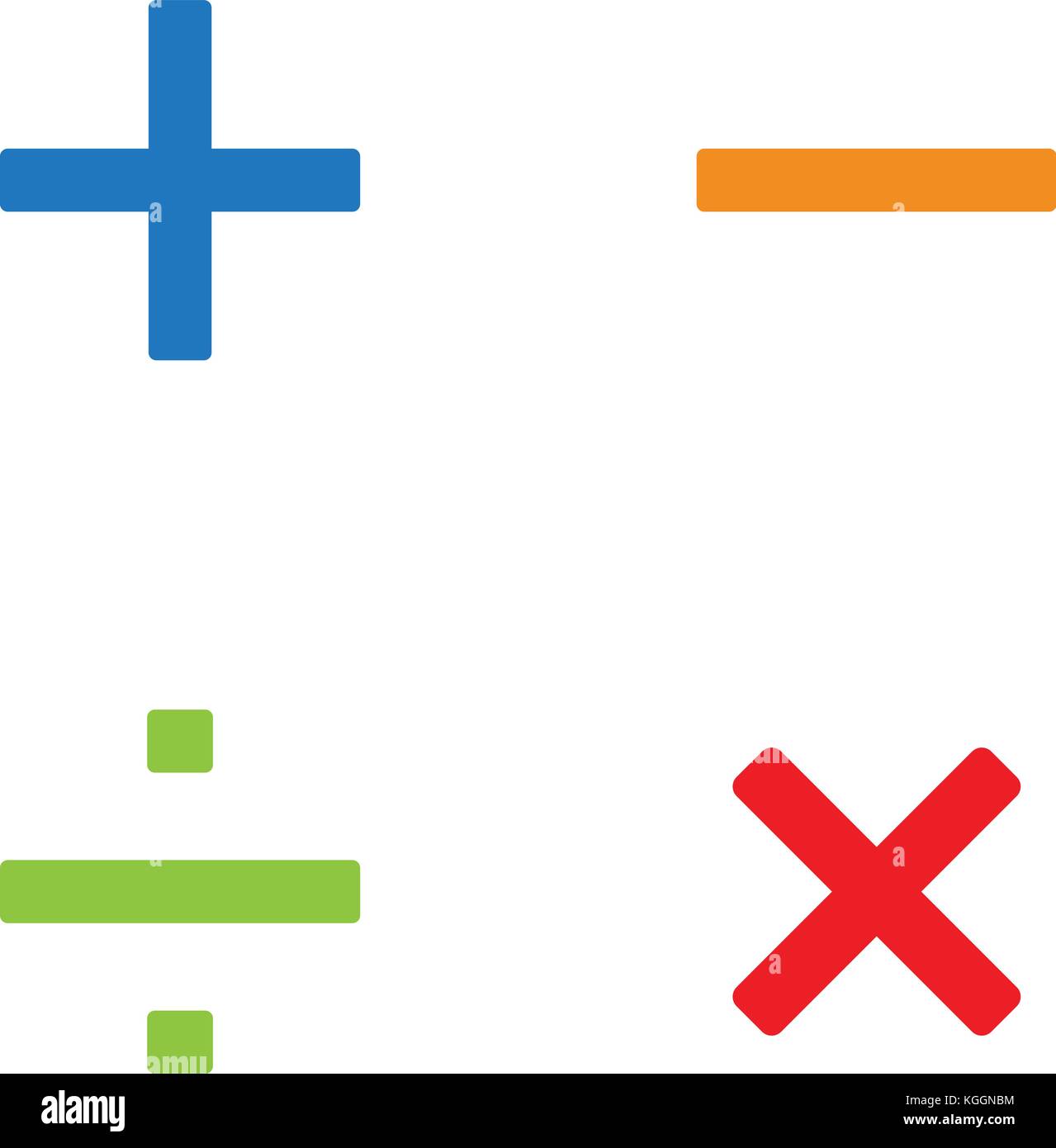 Vector illustration simple math symbols, signs set, collection in Stock ...