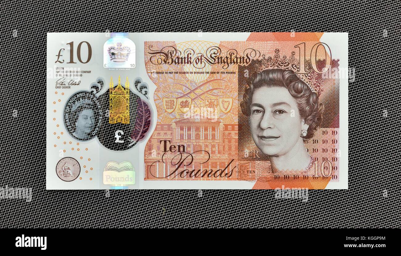 £10 polymer banknote ten pound note Stock Photo - Alamy
