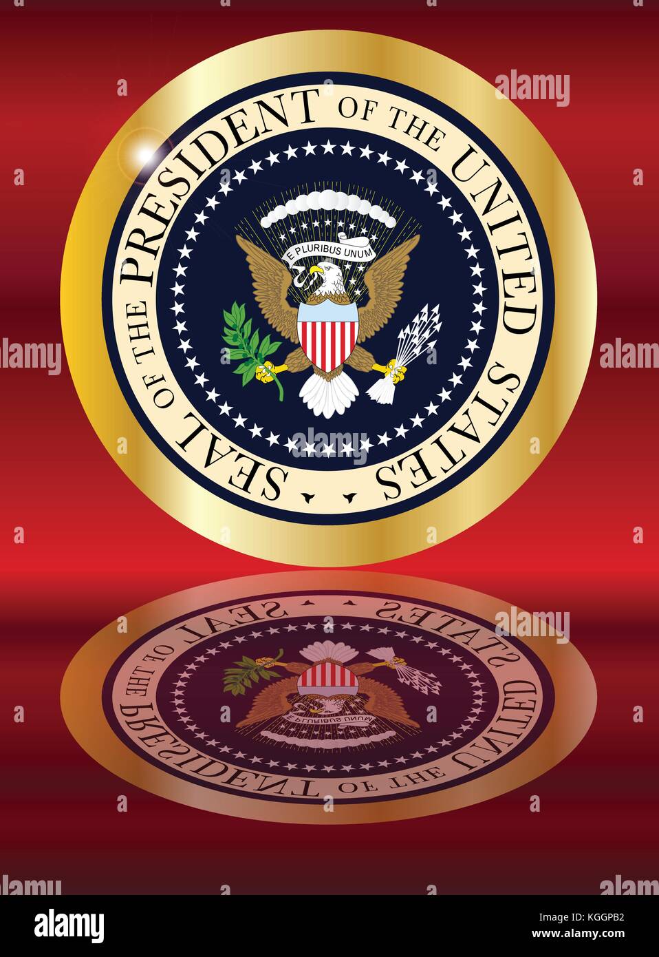 A depiction of the seal of the president of the United States of ...