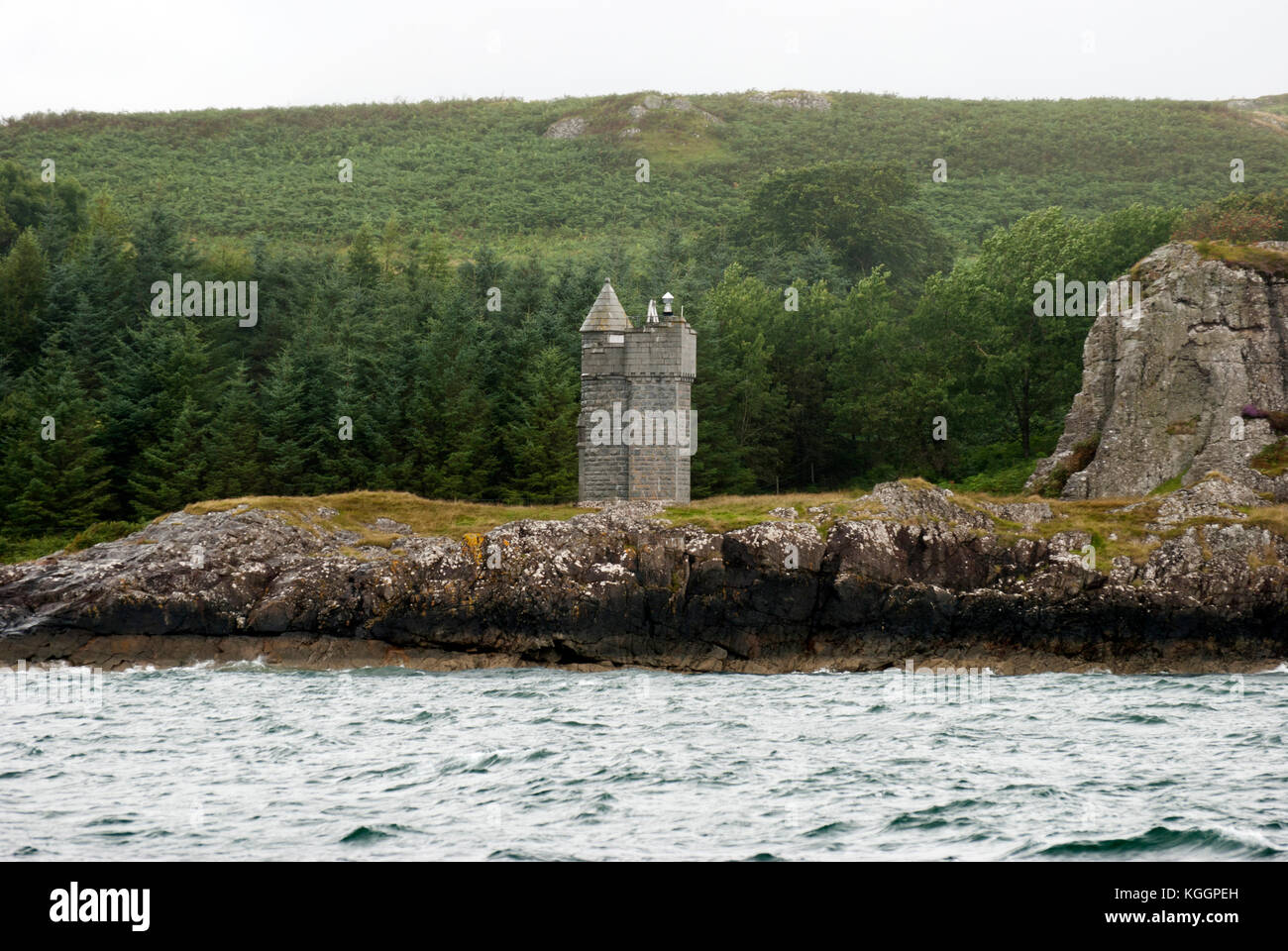 Blacks Memorial Lighthouse Duart Point Sound of Mull Scotland landscape ...