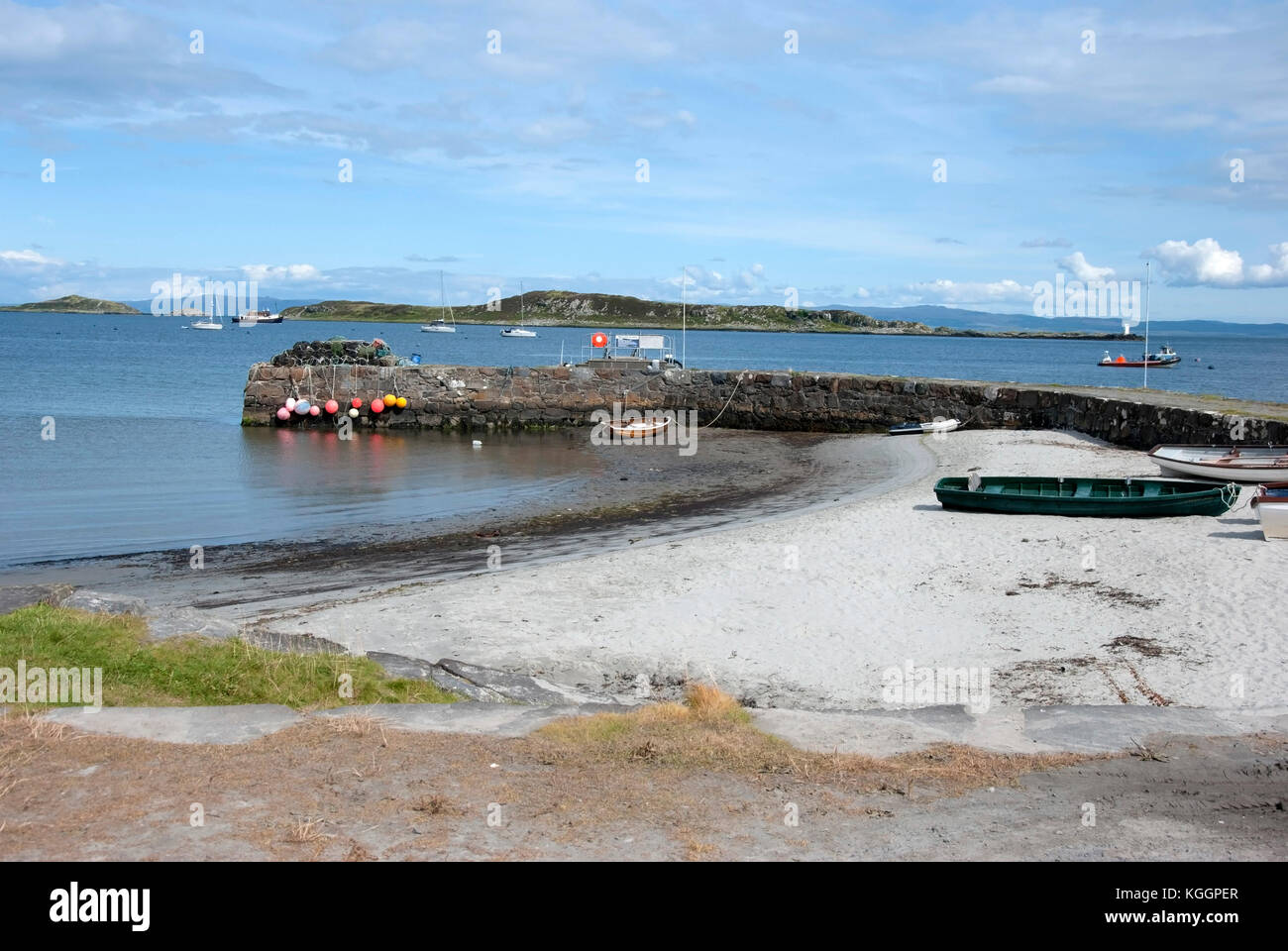 The Pretty Beach and Harbour at Craighouse Isle of Jura Scotland United ...