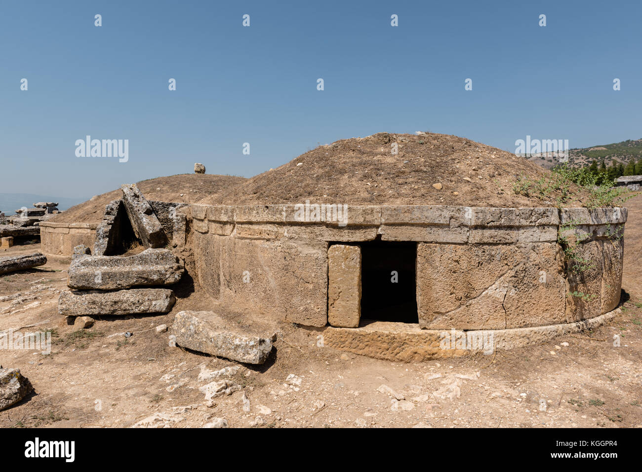 Tumulus at Hierapolis northern necropolis in Pamukkale, Turkey. UNESCO ...