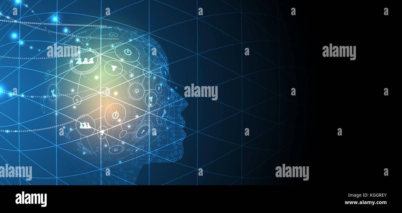Abstract Artificial intelligence. Technology web background. Virtual concept Stock Vector Image ...