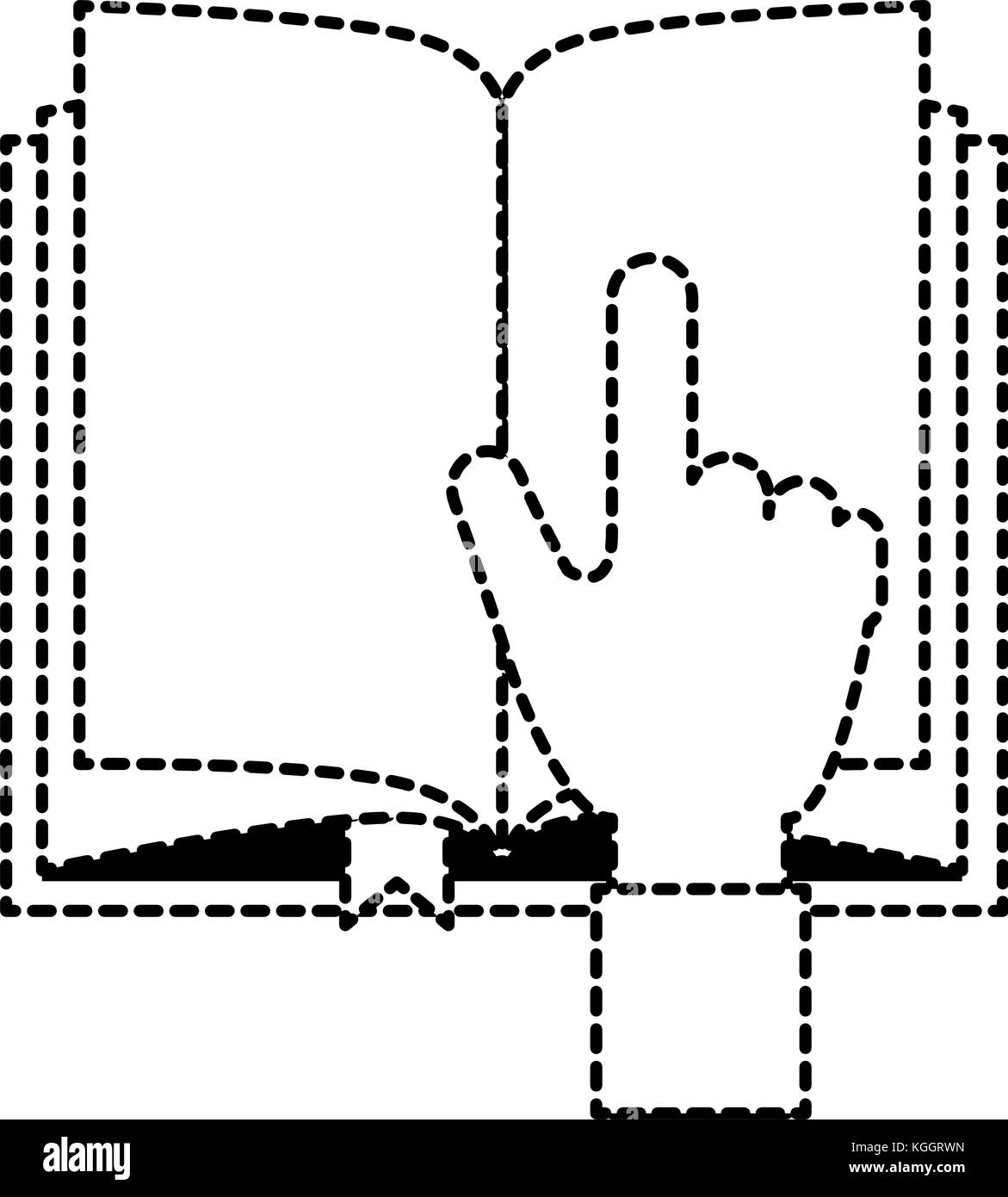 hand reader with text book isolated icon vector illustration design ...