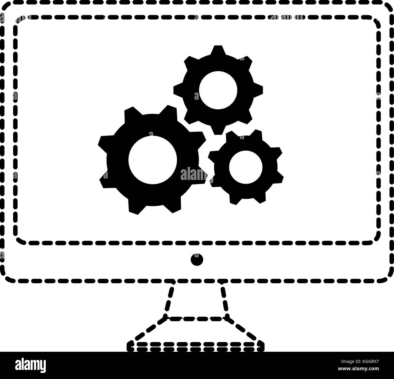 monitor computer with gears vector illustration design Stock Vector ...