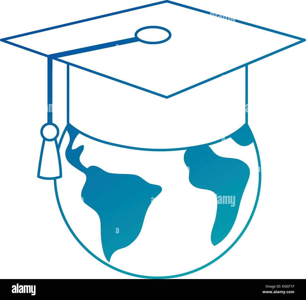 world planet with hat graduation vector illustration design Stock ...