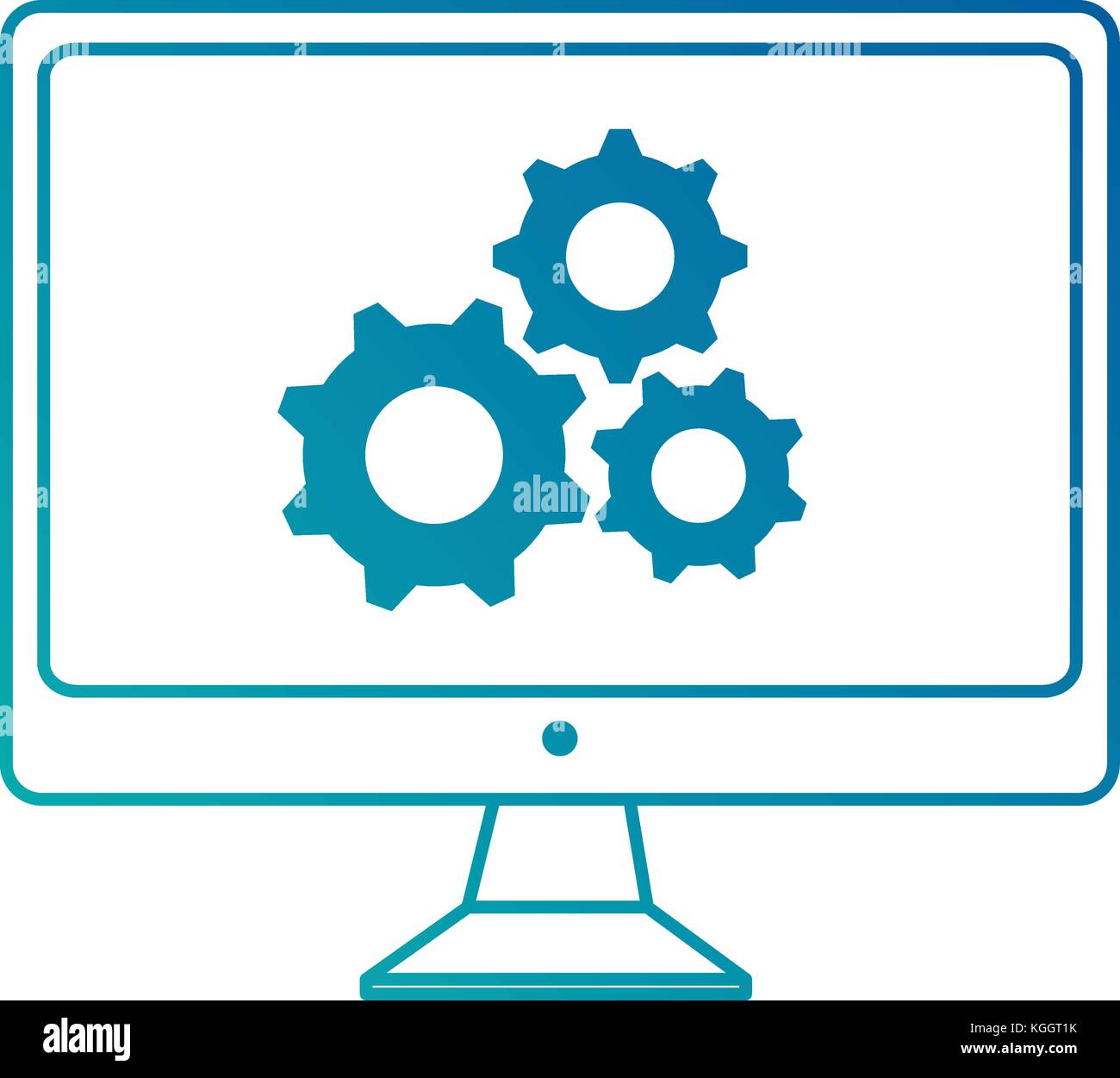 monitor computer with gears vector illustration design Stock Vector ...