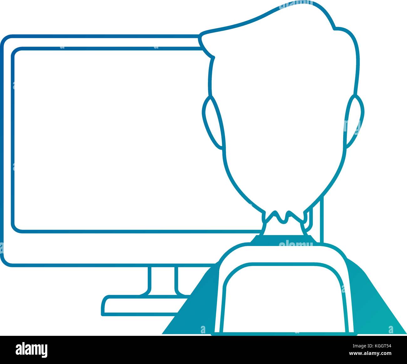 desktop computer with user vector illustration design Stock Vector ...