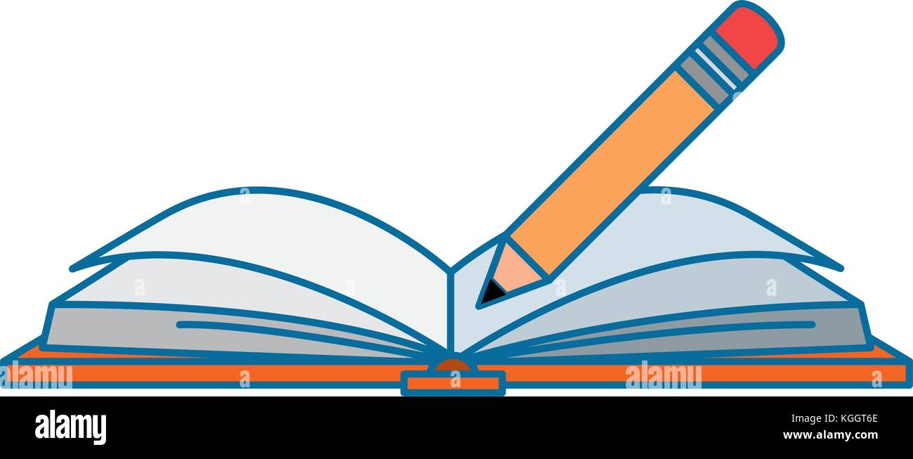 text book with pencil vector illustration design Stock Vector Image ...