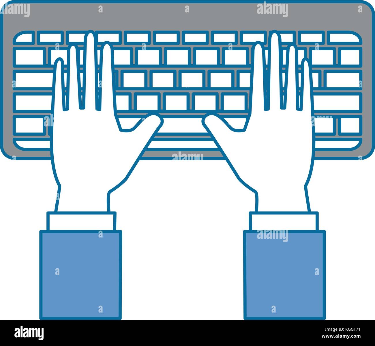 hands human with keyboard vector illustration design Stock Vector Image ...