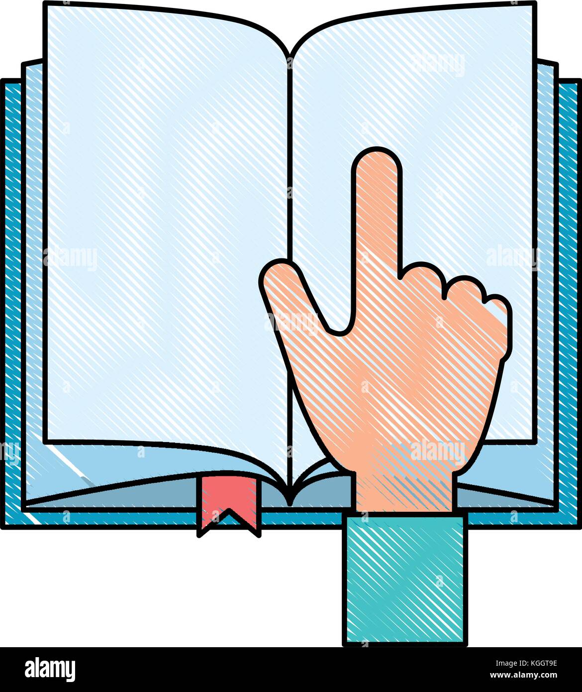 hand reader with text book isolated icon vector illustration design ...