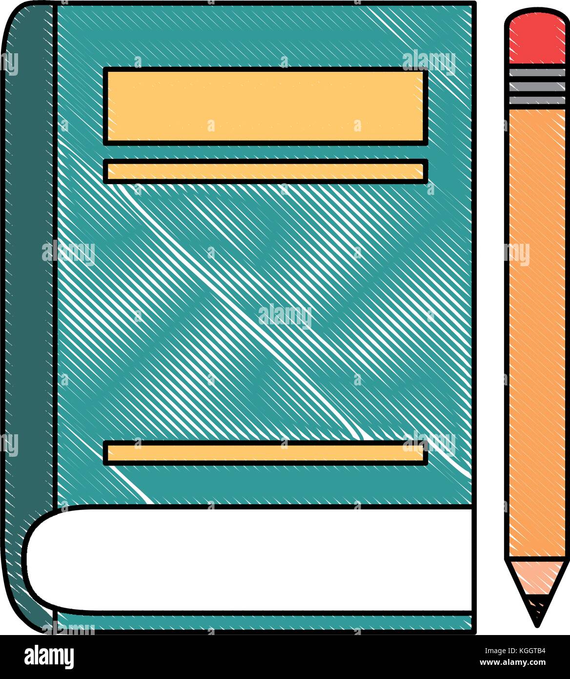 text book with pencil vector illustration design Stock Vector Image ...