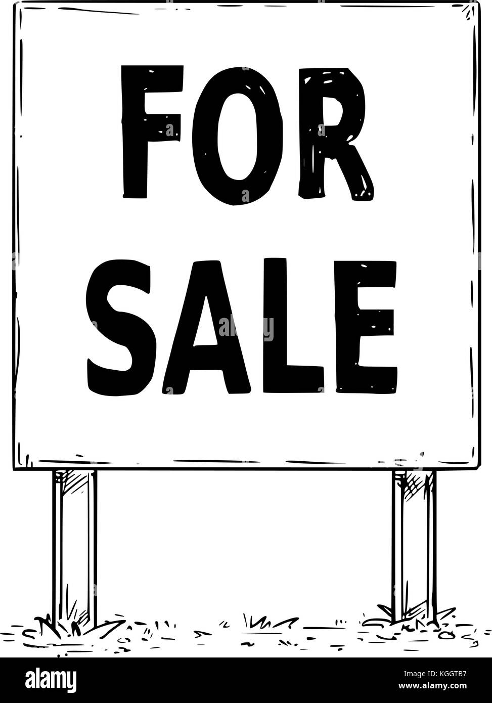 Vector drawing of large sign board billboard with business text for ...