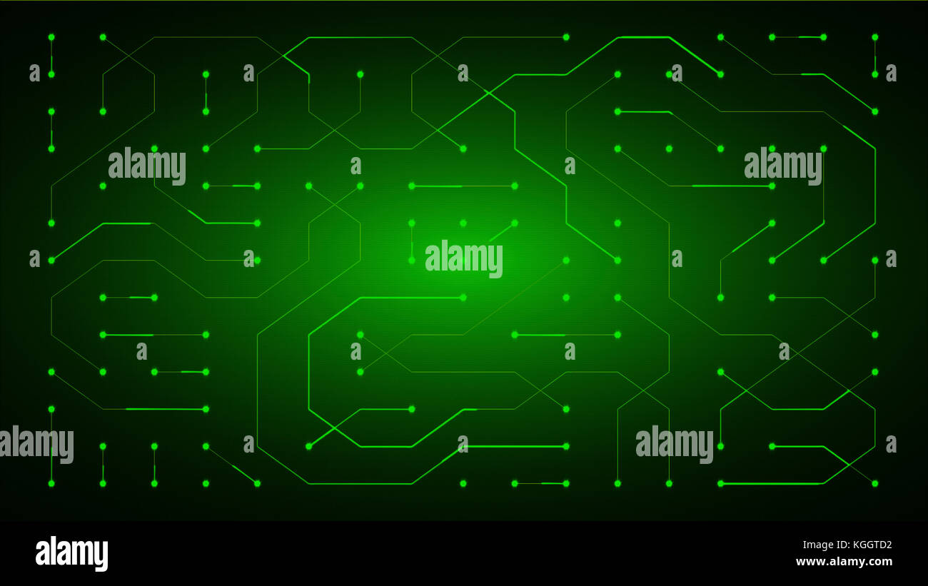 Glowing energy flow through circuit board conductors Stock Photo - Alamy