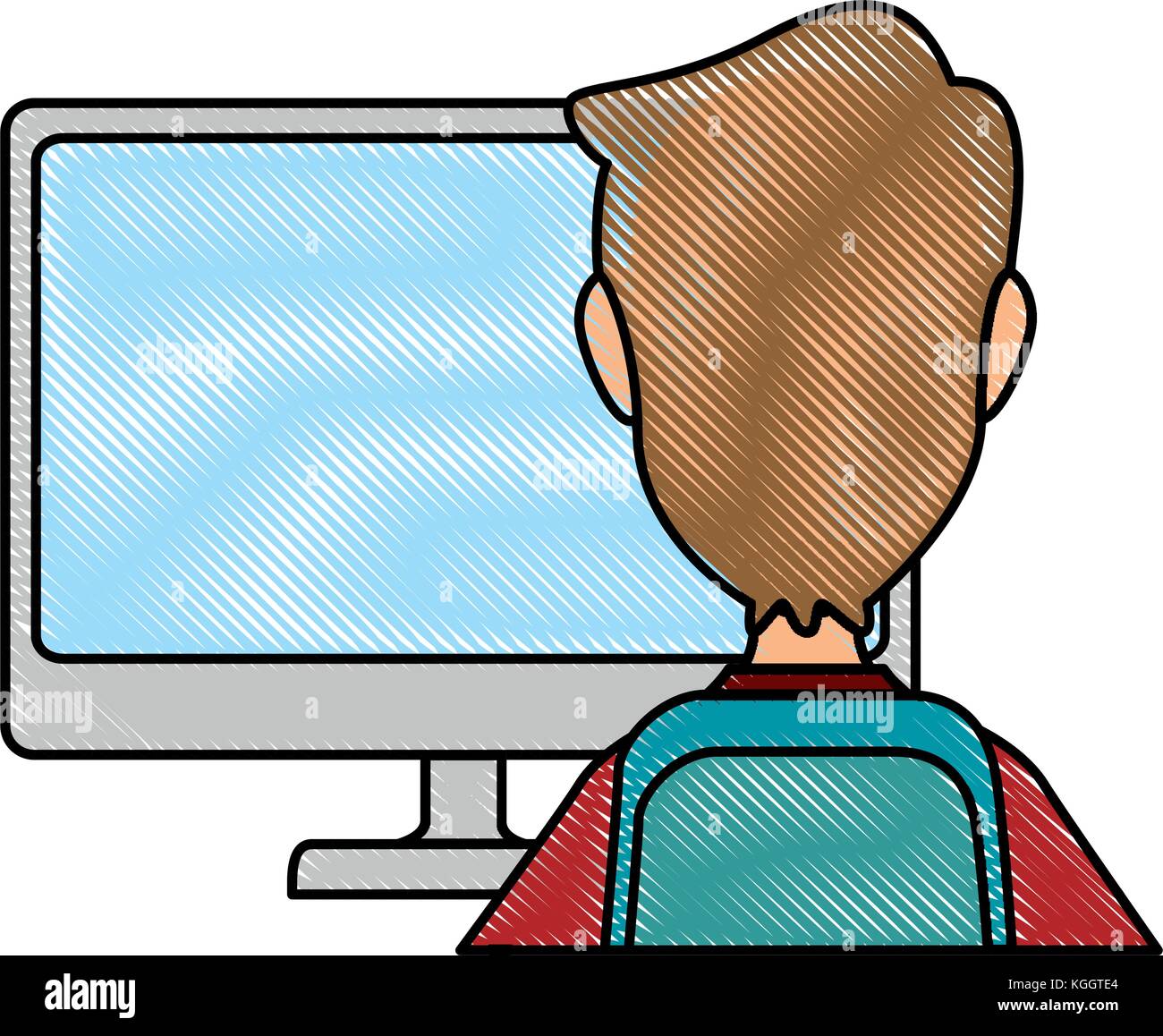 desktop computer with user vector illustration design Stock Vector ...
