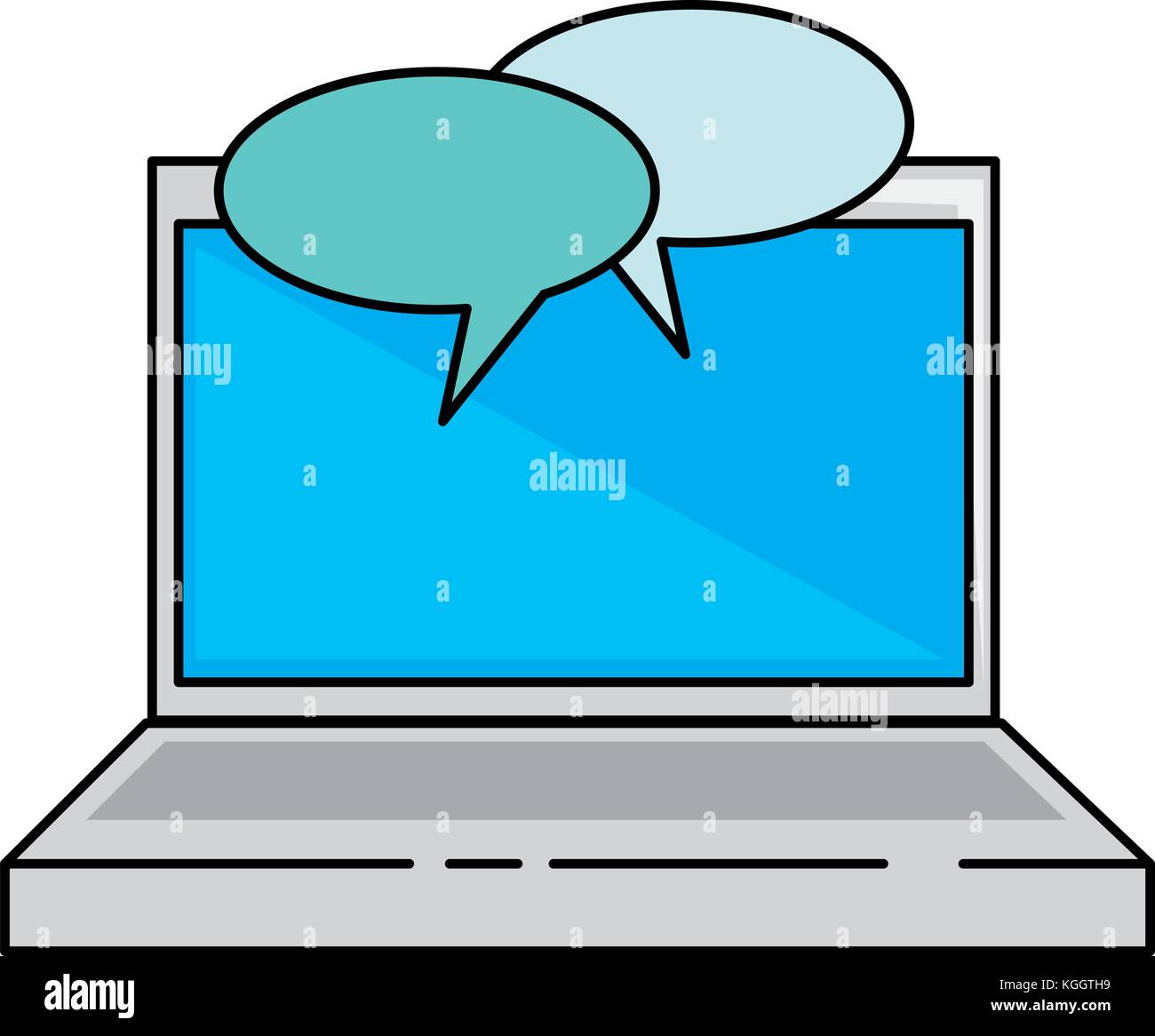 laptop computer with speech bubbles Stock Vector Image & Art - Alamy