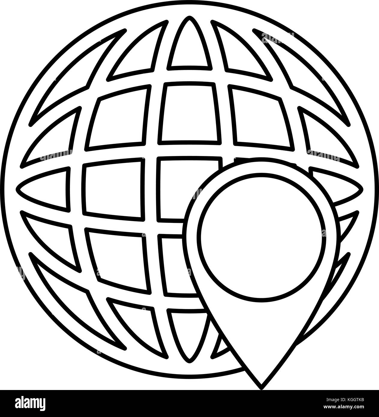 world planet earth with pin pointer Stock Vector Image & Art - Alamy