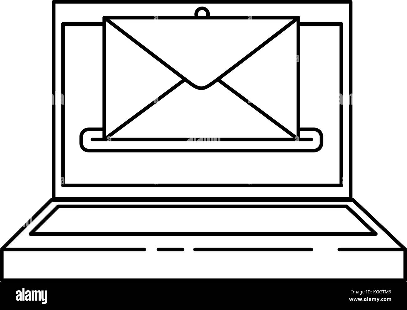 laptop computer with envelope Stock Vector Image & Art - Alamy
