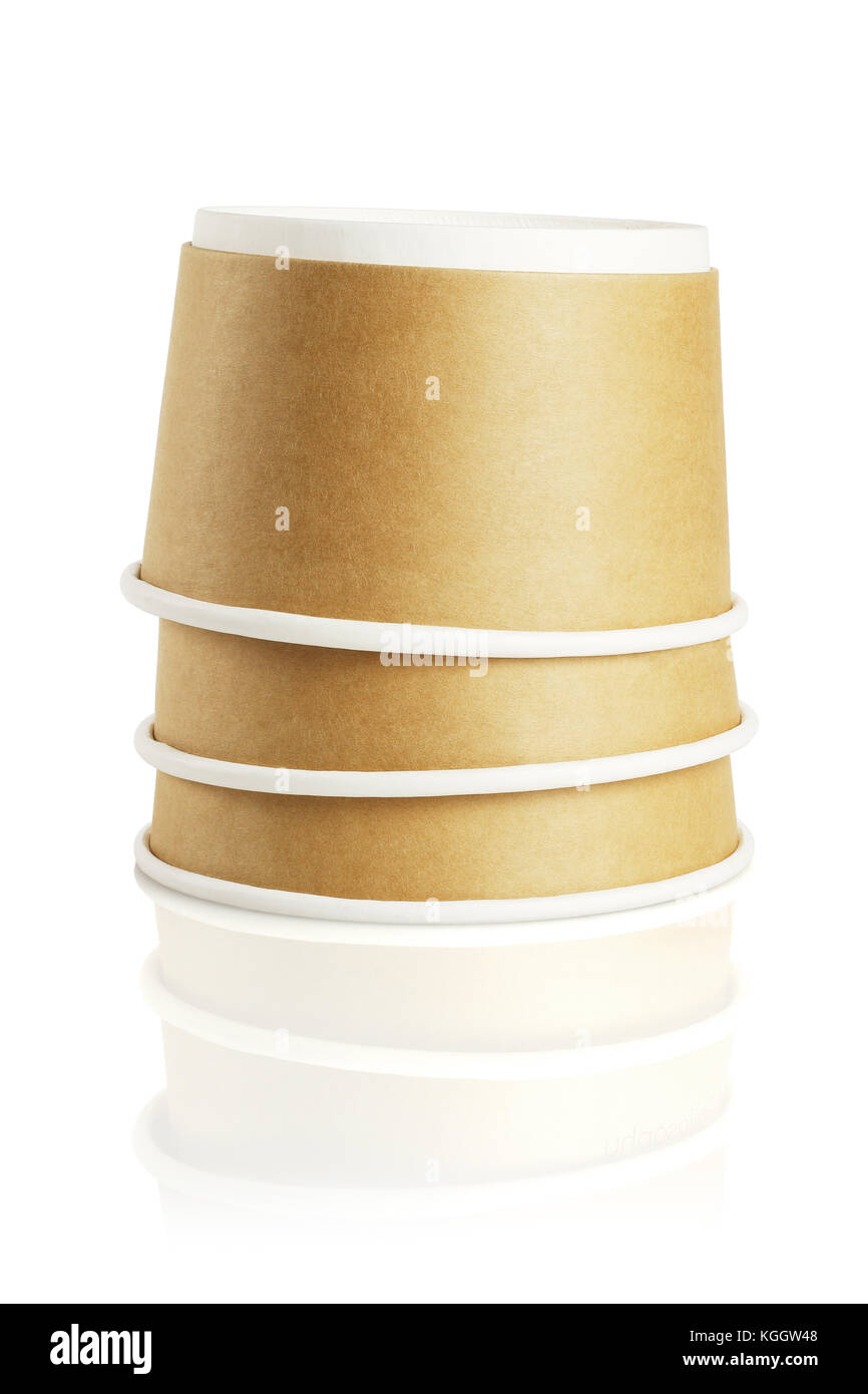 Stack of Three Paper Bowls Inverted on White Background Stock Photo - Alamy