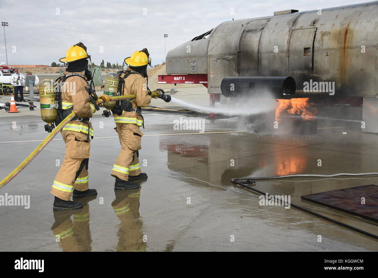Firefighters During Training Exercise Stock Photo - Alamy