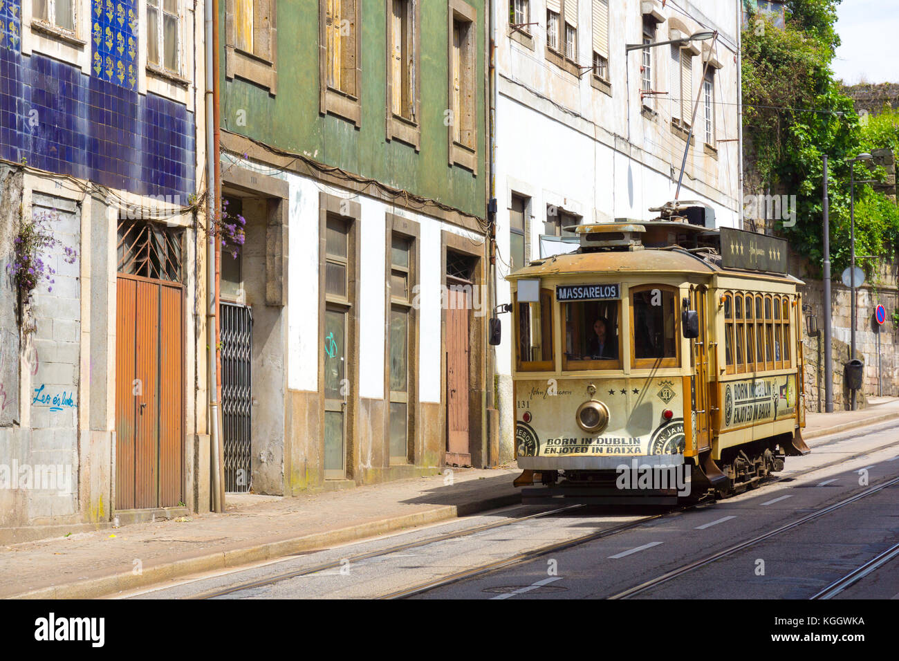Old tram in the old city Stock Photo - Alamy