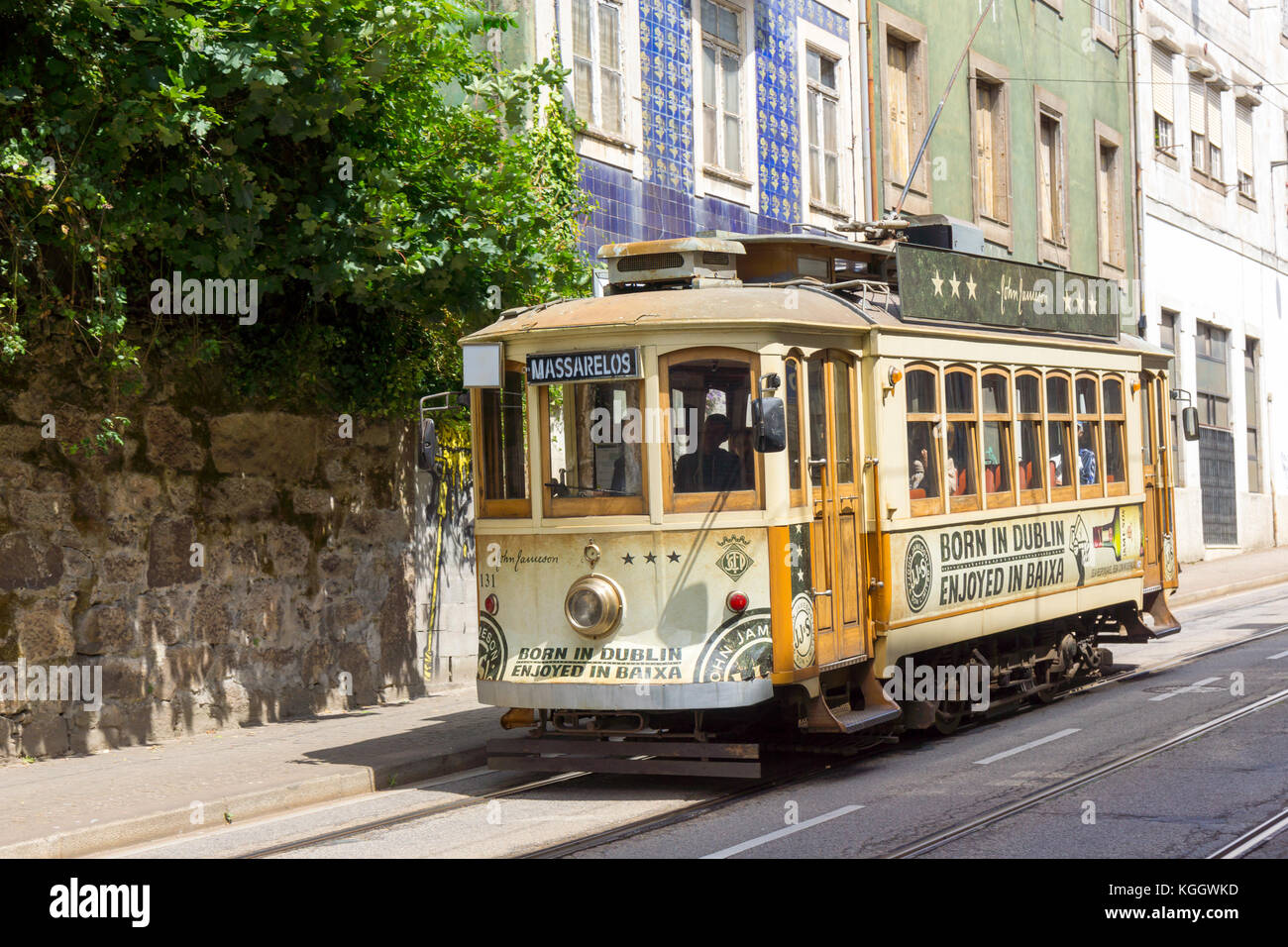 Old tram in the old city Stock Photo - Alamy