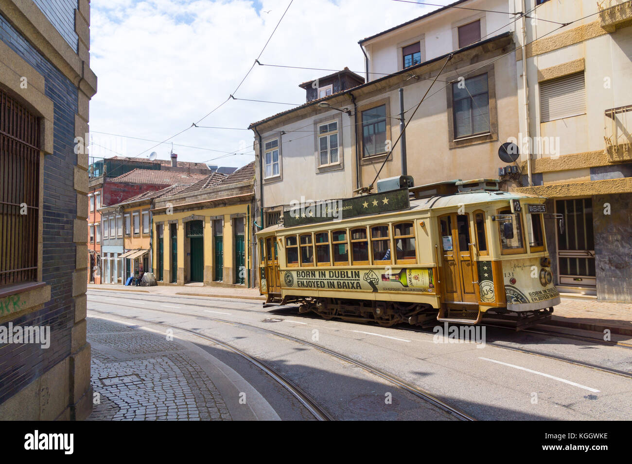 Old tram in the old city Stock Photo - Alamy