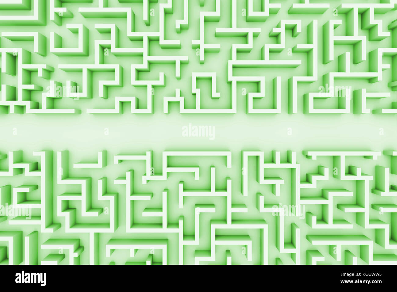 giant green maze structure, with a path maze through structure (3d ...