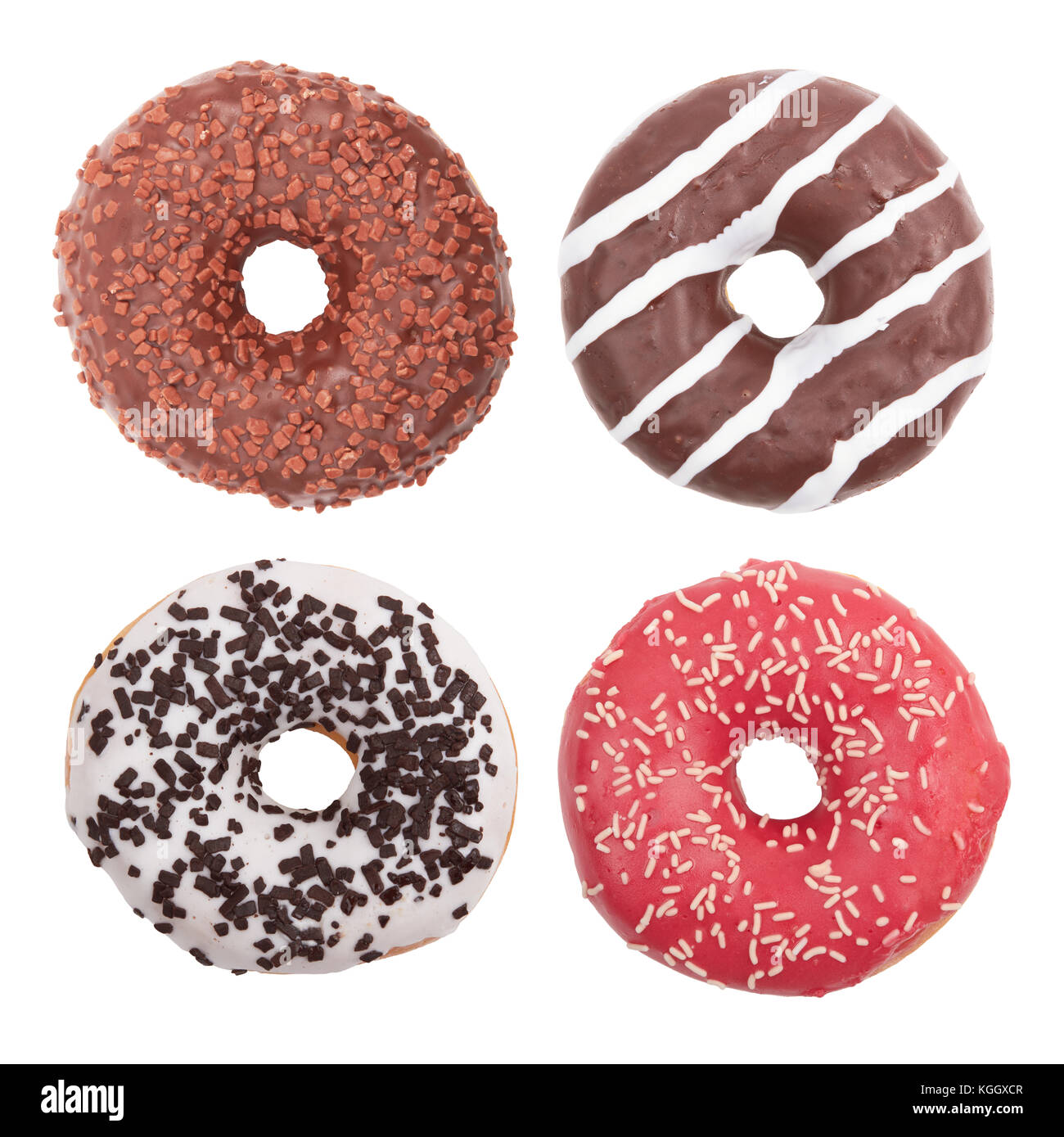 Donuts variation isolated on a white Stock Photo - Alamy