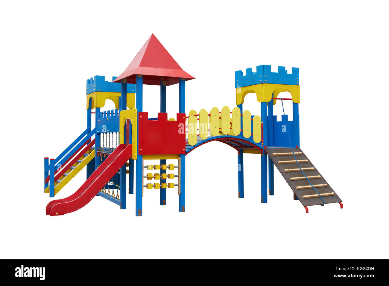 Colorful playground for children. Isolated on white Stock Photo - Alamy
