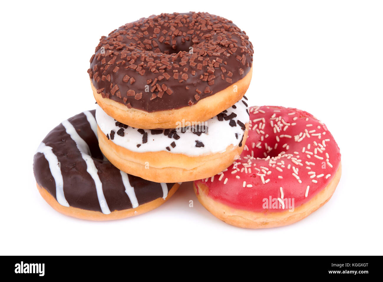 Collection of many donuts isolated on a white Stock Photo - Alamy