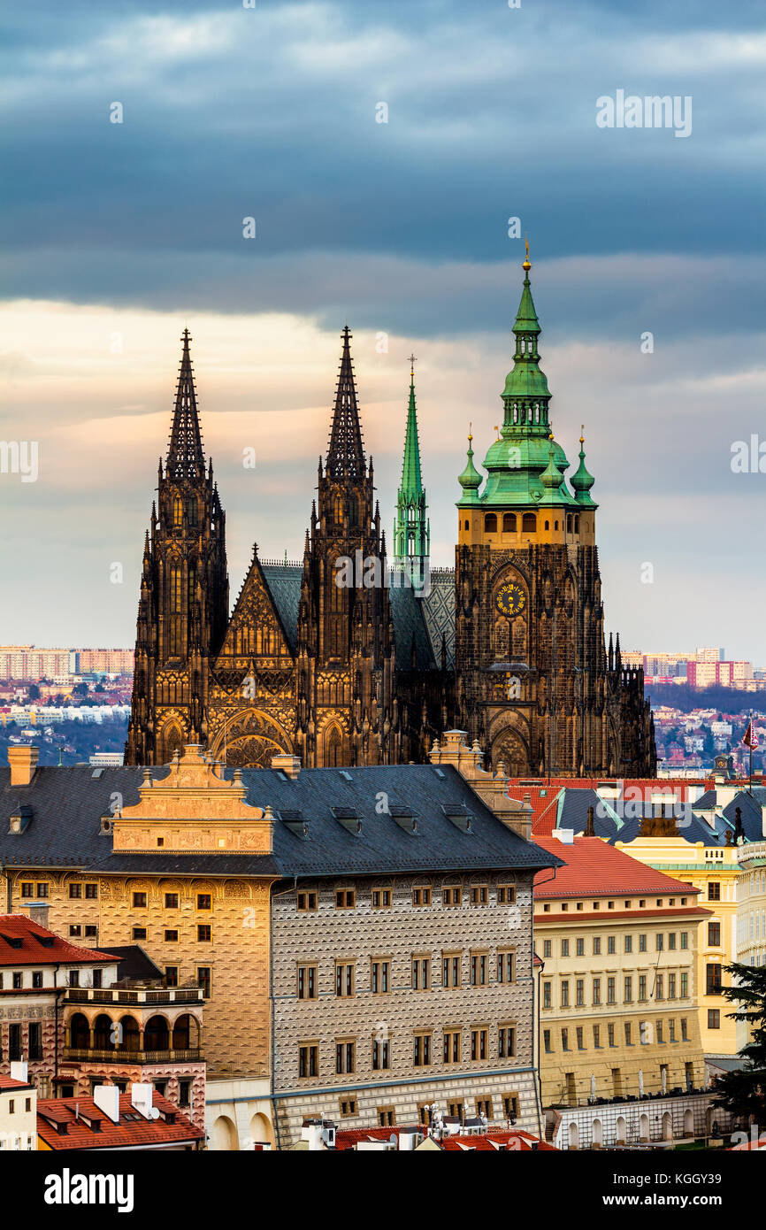 Prague castle scenic spring aerial hi-res stock photography and images ...