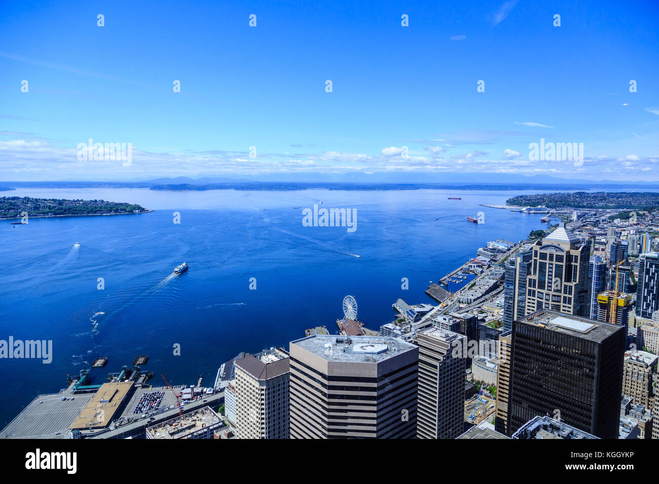 View of Seattle, Washington from high Above Stock Photo - Alamy
