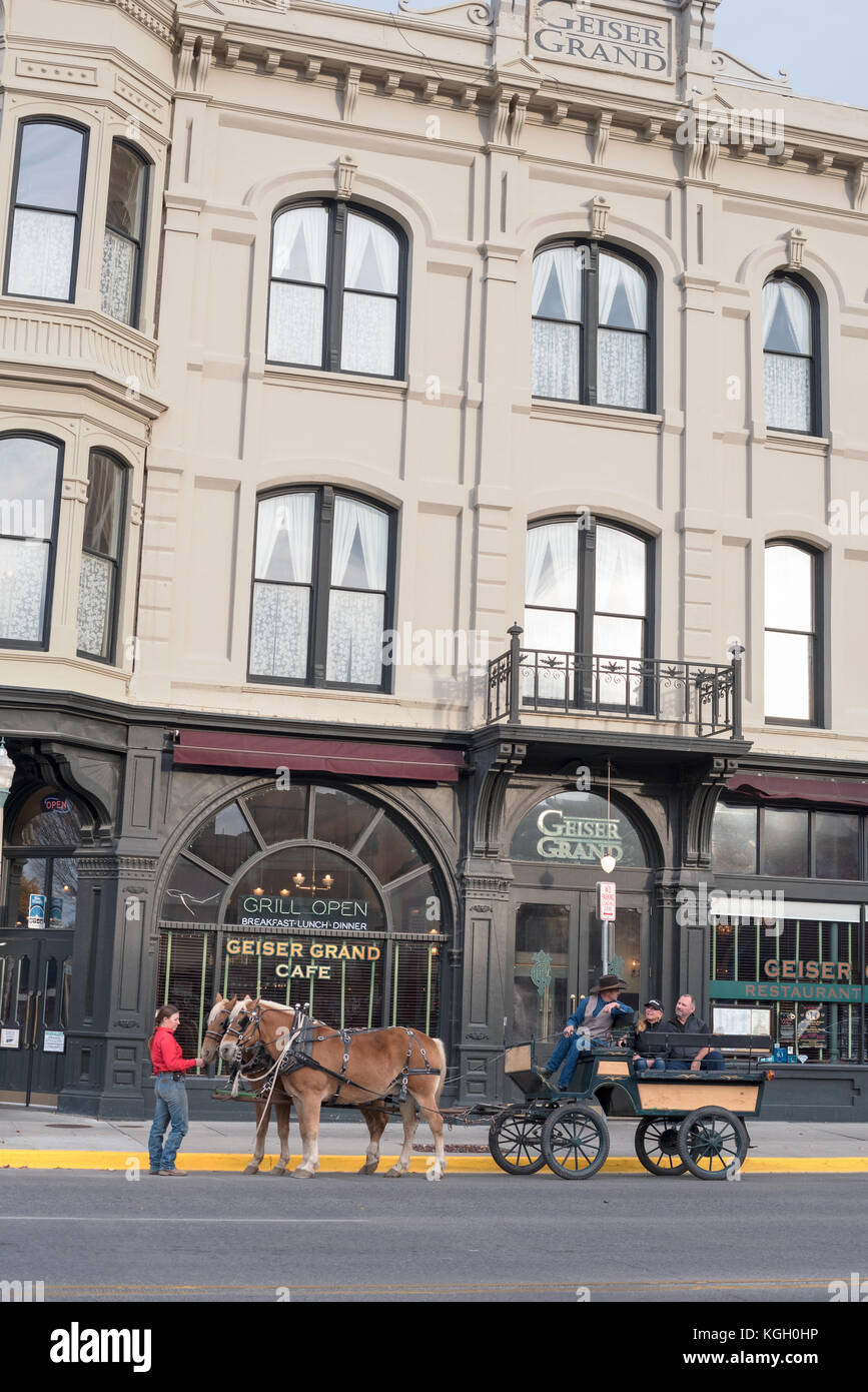 Horse and buggy tour in front of the historic Geiser Grand Hotel in ...