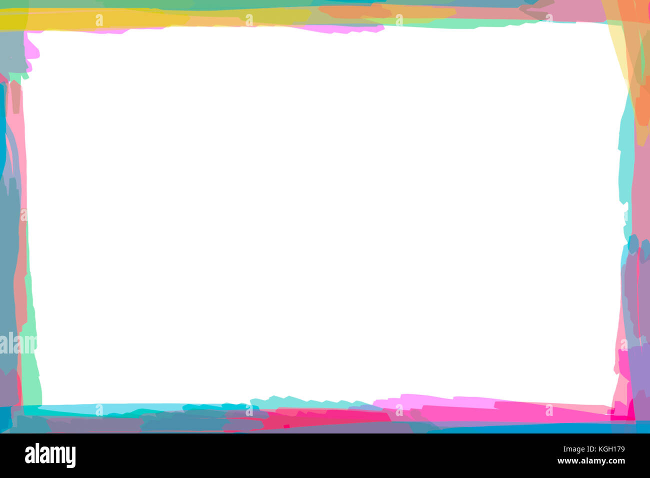 Close up illustrative view of rectangular colorful frame with copy ...